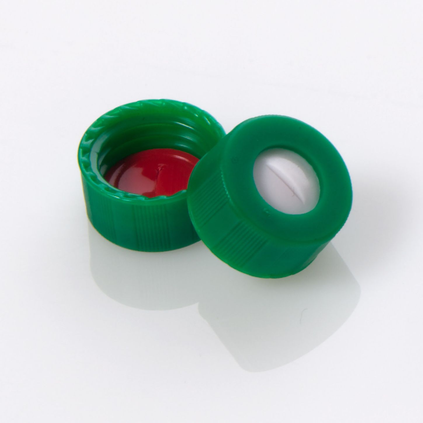 9-425 Open Top Green Polypropylene with 0.040" Bonded Pre-Slit PTFE ...